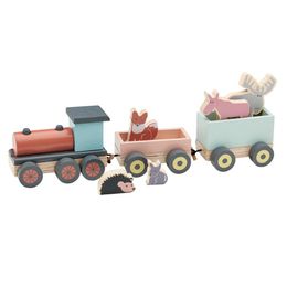 Kids Concept Spielzeug Zug Holz mit Waldtieren