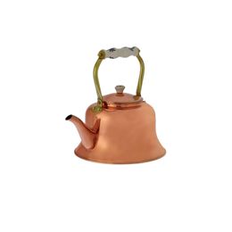 ich-zapfe Wasserkessel, Teekessel - aus Kupfer, mit Porzellanhenkel, 1,5L