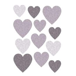 Buokids Wandsticker Herzen grau