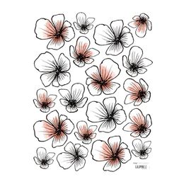 lilipinso Wandsticker Bl&uuml;ten schwarz koralle wei&szlig;