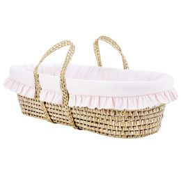Caramella Moseskorb / Babykorb rosa wei&szlig;