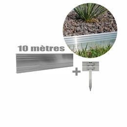 Set Ultra Starke Alu Rasenkanten 10cm x 200cm | Beeteinfassung | Beetumrandung | Beetbegrenzungen