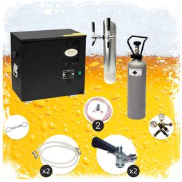 ich-zapfe Untertheken Komplett Set Zapfanlage, Bierzapfanlage AS-40, 2-leitig, Durchlaufk&uuml;hler, Nassk&uuml;hler - Untertheke, inkl. Schanks&auml;ule, Green Line