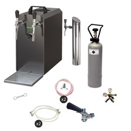 ich-zapfe Untertheken Komplett Set - Zapfanlage, Bierzapfanlage STREAM 50 Bierkoffer, Durchlaufk&uuml;hler 2-leitig Trockenk&uuml;hler, bis zu 55 Liter/h