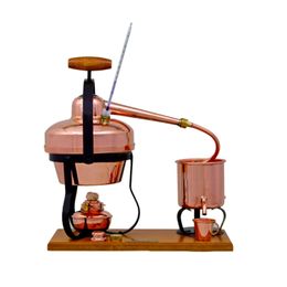 ich-zapfe Destille, Destillierger&auml;t, Destillationsapparatur - mit Spiritusbrenner und Thermometer, 1,25L