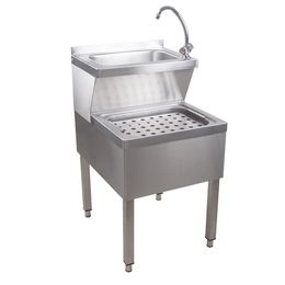 ich-zapfe Ausgussbecken, Waschbecken - Edelstahl, mit Mischarmatur und Siphon, f&uuml;r Hygiene & Effizienz