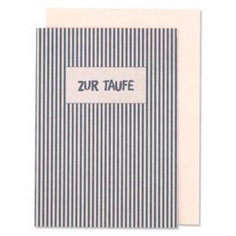 Ava & Yves Klappkarte Taufe rosa-blau gestreift