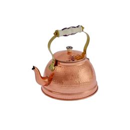 ich-zapfe Wasserkessel, Teekessel - aus Kupfer, Geh&auml;mmerte, Mit Porzellangriff, 1,5L