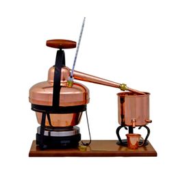 ich-zapfe Destille, Destillierger&auml;t, Destillationsapparatur - Premium, mit Elektrischer Kochplatte und Thermometer, 1,25L