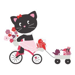 lilipinso Wandsticker XL Katzenm&auml;dchen mit Fahrrad