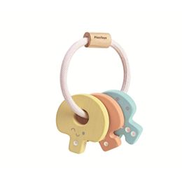 Plan Toys - Rassel - Babyschl&uuml;ssel pastell, Gummibaumholz