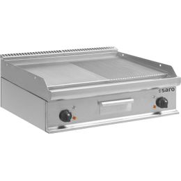 ich-zapfe Saro Griddleplatte Tisch aus Edelstahl, E7/KTE2BBM - mit 2 Zonen & Glatter/Gerillter Bratfl&auml;che