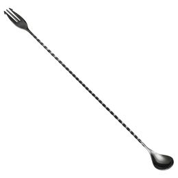 ich-zapfe Barl&ouml;ffel mit Gabel - POSEIDON, 40cm, Edelstahl, GMB, Gunmetal black