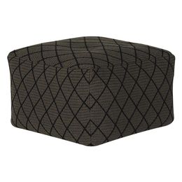 Quax Hocker / Pouff Rautenmuster taupe schwarz