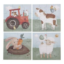Little Dutch Puzzle-Set Little Farm - 4-teiliges Lernspielzeug mit verschiedenen Schwierigkeitsgraden f&uuml;r Kinder ab 2 Jahren
