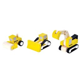 Plan Toys Spielzeug Baufahrzeuge-Set Holz
