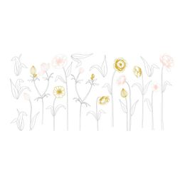 lilipinso Wandsticker XL Bl&uuml;ten mit Stiel rosa grau ocker