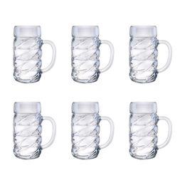 ich-zapfe Bierglas, Bierkrug, Ma&szlig;krug, Bierseidel 6er Set Biergl&auml;ser, Diamond - 0,5 Liter