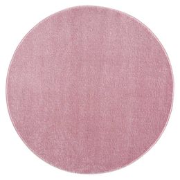 LIVONE Teppich rund uni rosa