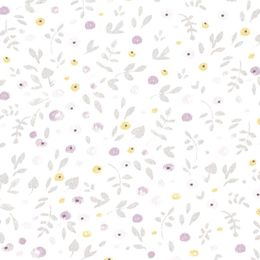 Casadeco My Little World Stoff Streubl&uuml;mchen grau lila lime