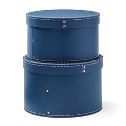 Kids Concept 2er Set runde Pappschachteln dunkelblau