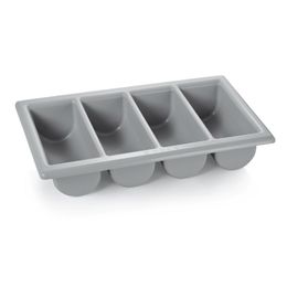 ich-zapfe Besteckkasten, Besteckeinsatz, Besteckbox - (53 x 32,5 x 10cm): 4 F&auml;cher, stapelbar & robust - ideal f&uuml;r Restaurants & Bars