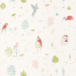 Casadeco Kindertapete Happy Dreams Tropen mint koralle