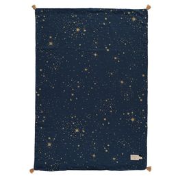 nobodinoz Baby Sommerdecke "Treasure" goldene Sterne blau