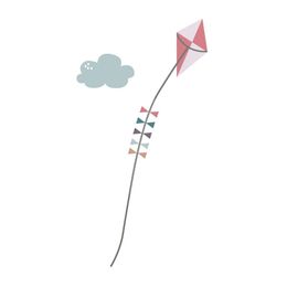 Sebra Wandsticker Messlatte Papierdrache rosa