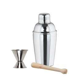 ich-zapfe Edelstahl Cocktail Shaker Set - Profi Barkeeper Set mit St&ouml;&szlig;el & Jigger - F&uuml;r Perfekte Cocktails & Drinks