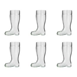 ich-zapfe Biergl&auml;ser, Bierstiefel 6er Set - 0,25 Liter