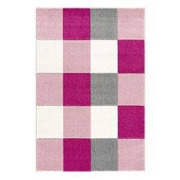 LIVONE Kinderteppich Patchwork rosa