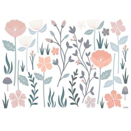 lilipinso Wandsticker L Stielbl&uuml;ten rosa taupe grau
