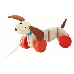 Plan Toys - Nachziehtier - Happy Puppy, Gummibaumholz