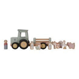 Little Dutch Spielzeug Traktor mit Anh&auml;nger Little Farm, 30x12x14,5