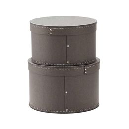 Kids Concept 2er Set runde Pappschachteln grau