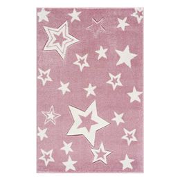 LIVONE Kinderteppich Galaxy Sterne rosa