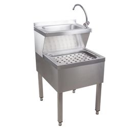 ich-zapfe Ausgussbecken, Handwaschbecken Gastro - Kombi, Edelstahl, 500x600x850 mm
