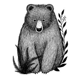 lilipinso Wandsticker Kleiner B&auml;r schwarz weiss