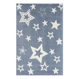 LIVONE Kinderteppich Galaxy Sterne blau