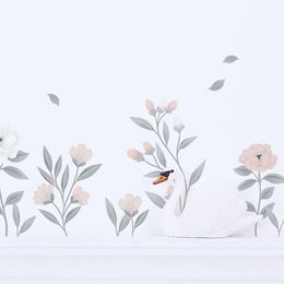 lilipinso Wandsticker A3 zarte Blumen rosa wei&szlig;