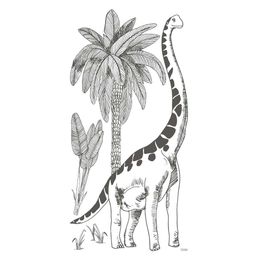lilipinso Wandsticker XL Brontosaurus mit Palmen grau