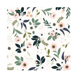 lilipinso Vlies Tapete Blumen hell rosa gr&uuml;n