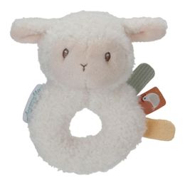 Little Dutch Stoff Bei&szlig;ring, Ringrassel, Baby Rassel - Schaf, Little Farm, ab 0 Monaten
