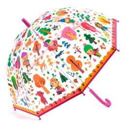 Djeco Kinder Regenschirm M&auml;dchen im Wald pink