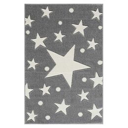 LIVONE Teppich Estrella Stern & Konfetti grau
