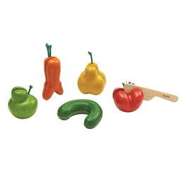 Plan Toys - Krummes Obst & Gem&uuml;se Set, Gummibaumholz