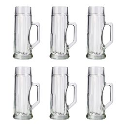 ich-zapfe Bierglas, Bierkrug, Ma&szlig;krug, Bierseidel 6er Set Biergl&auml;ser, Premium, Gerippt - 0,5 Liter