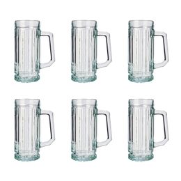 ich-zapfe Bierglas, Bierkrug, Ma&szlig;krug, Bierseidel mit Schild 6er Set Biergl&auml;ser, Gambrinus - 0,5 Liter