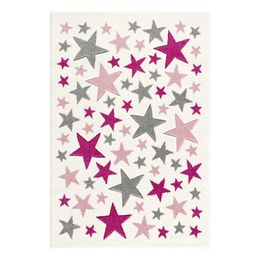LIVONE Kinderteppich Stella Sterne rosa grau